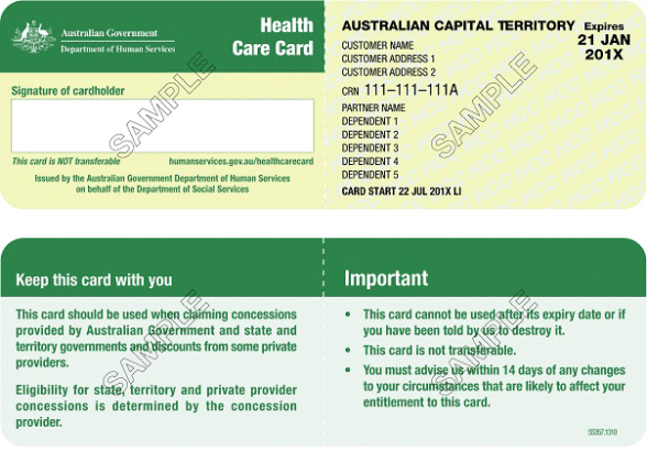 Health Care Card Australia| Department of Human Services